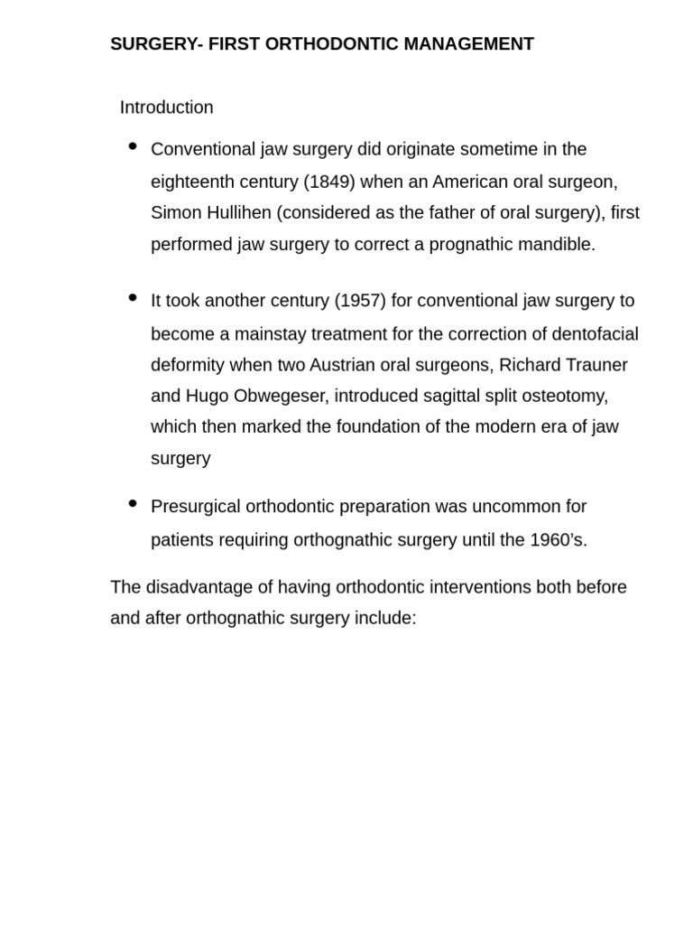 Surgery First Approach Edited | PDF | Mouth | Medical Specialties