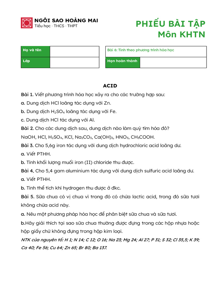 25-26. KHTN. 8. PHT. 3. Acid | PDF