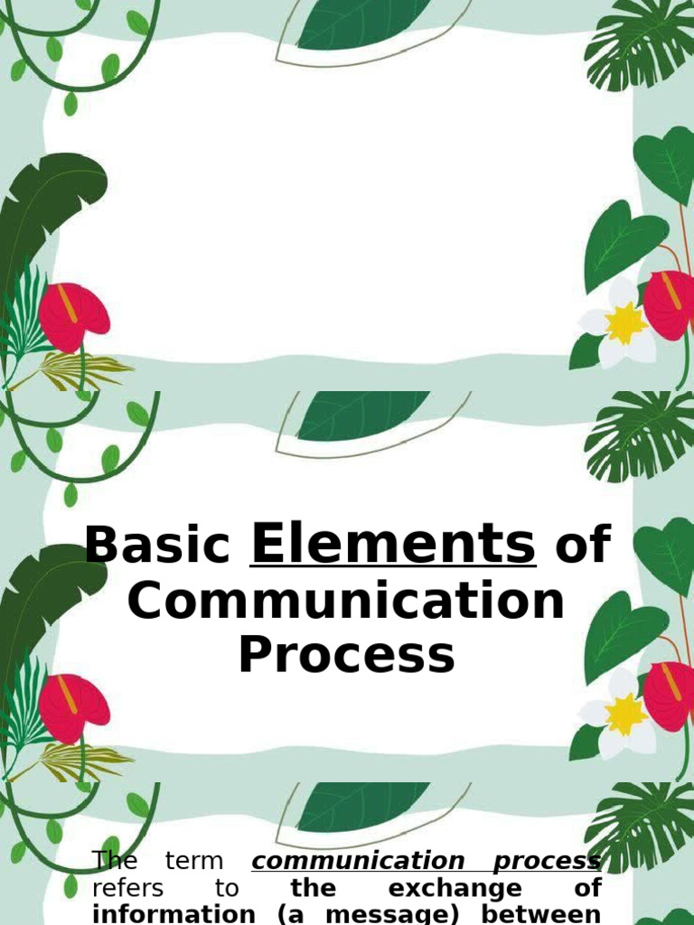 Elements and Levels of Communication | PDF | Communication | Information