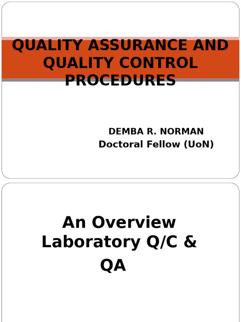QA QC SOPs PROCEDURES | PDF | Observational Error | Quality Assurance