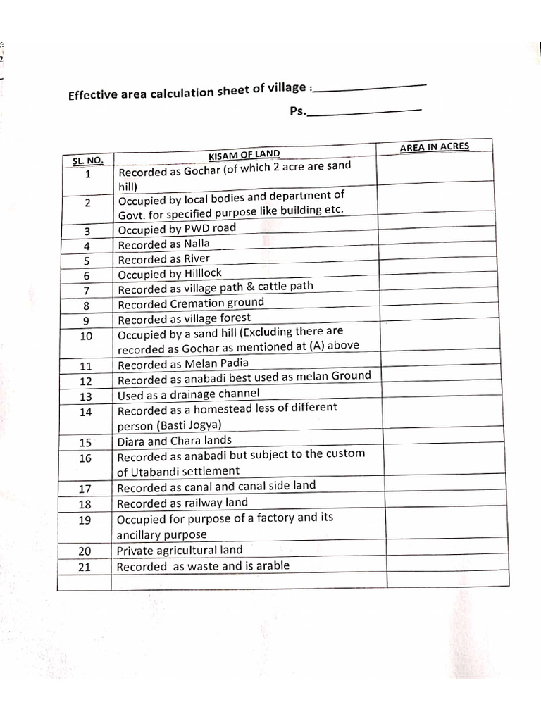 Effective Area Calculation Sheet | PDF