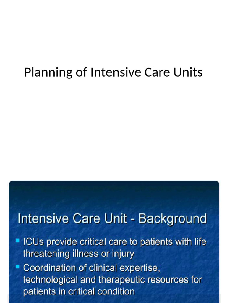 ICU Planning | PDF