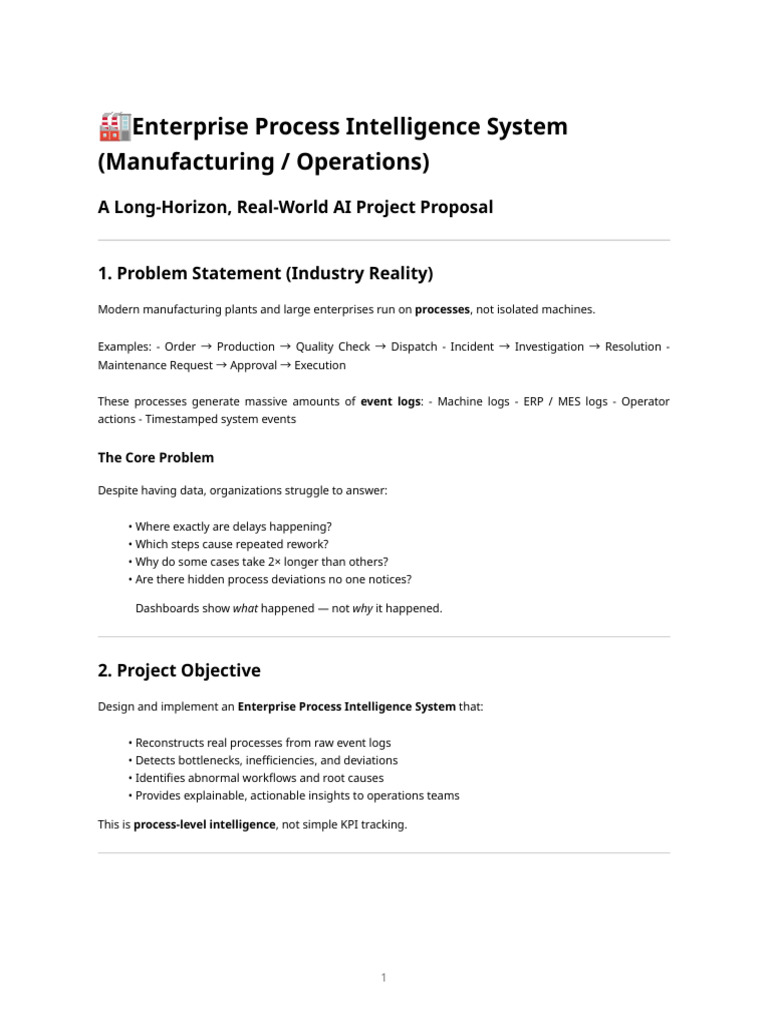 Enterprise Process Intelligence System - Detailed Project Proposal ...
