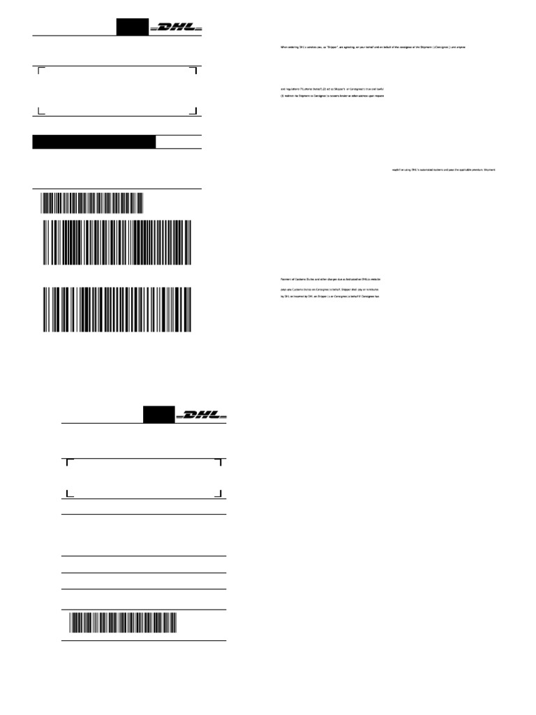 Create A Shipment - DHL Express Shipping Labels - MyDHL+ | PDF ...