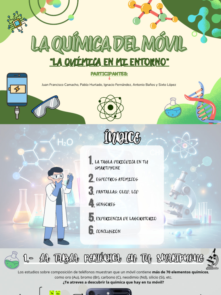 Química de Elementos en Móviles | PDF | Infrarrojo | Pantalla de ...