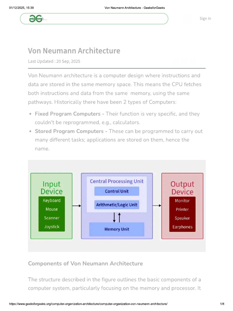 Von Neumann Architecture | PDF