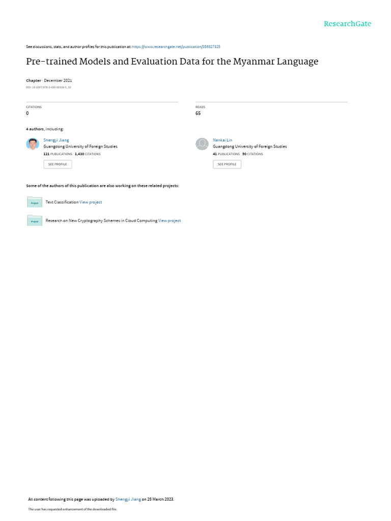 Myanmar Language Pre-trained Models | PDF | Machine Learning ...
