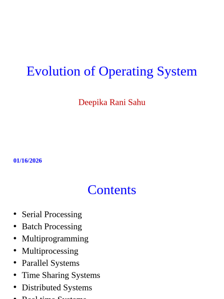 Evolution of Operating Systems Explained | PDF | Process (Computing ...