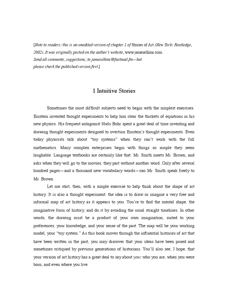 1 Intuitive Stories: (Note To Readers: This Is An Unedited Version of ...