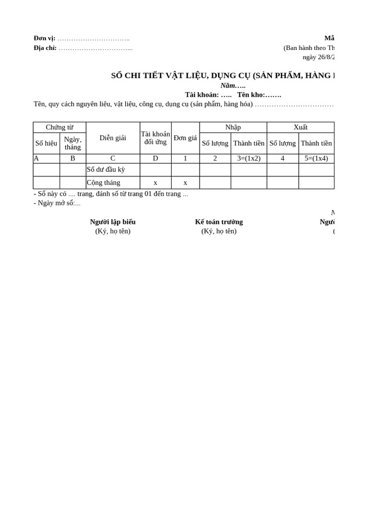 Số-chi-tiết-vật-liệu-dụng-cụ-sản-phẩm-hàng-hoá-theo-thông-tư-133 | PDF
