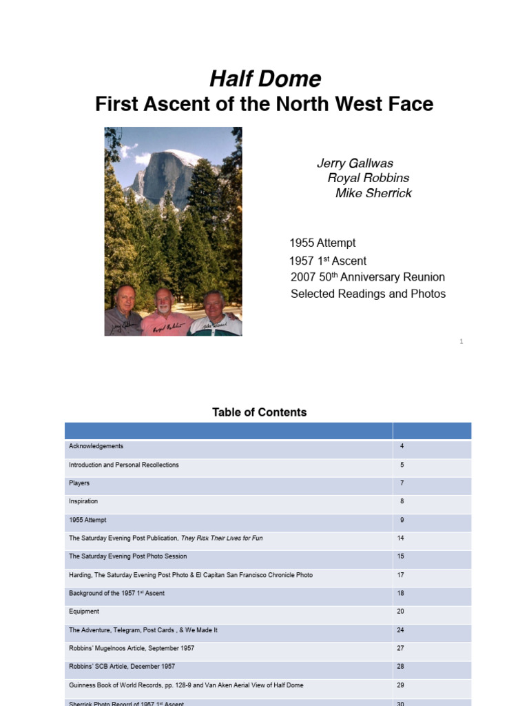 First Ascent of Half Dome's Northwest Face | PDF | Rock Climbing ...