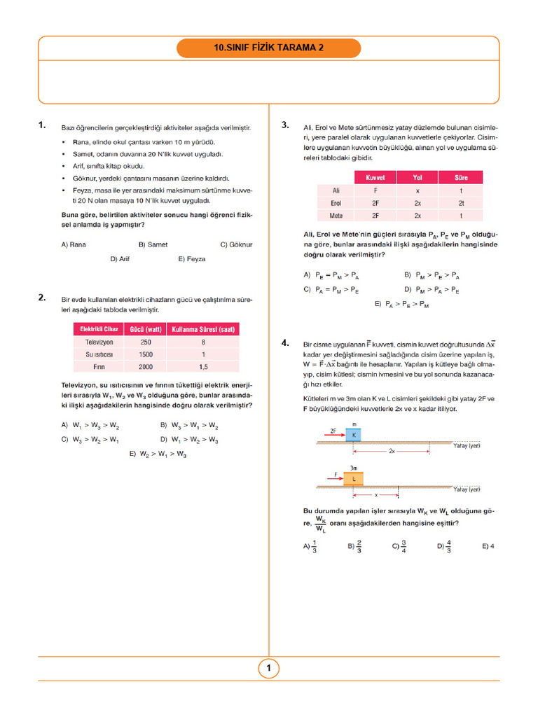 10.Sınıf 2.Tarama | PDF
