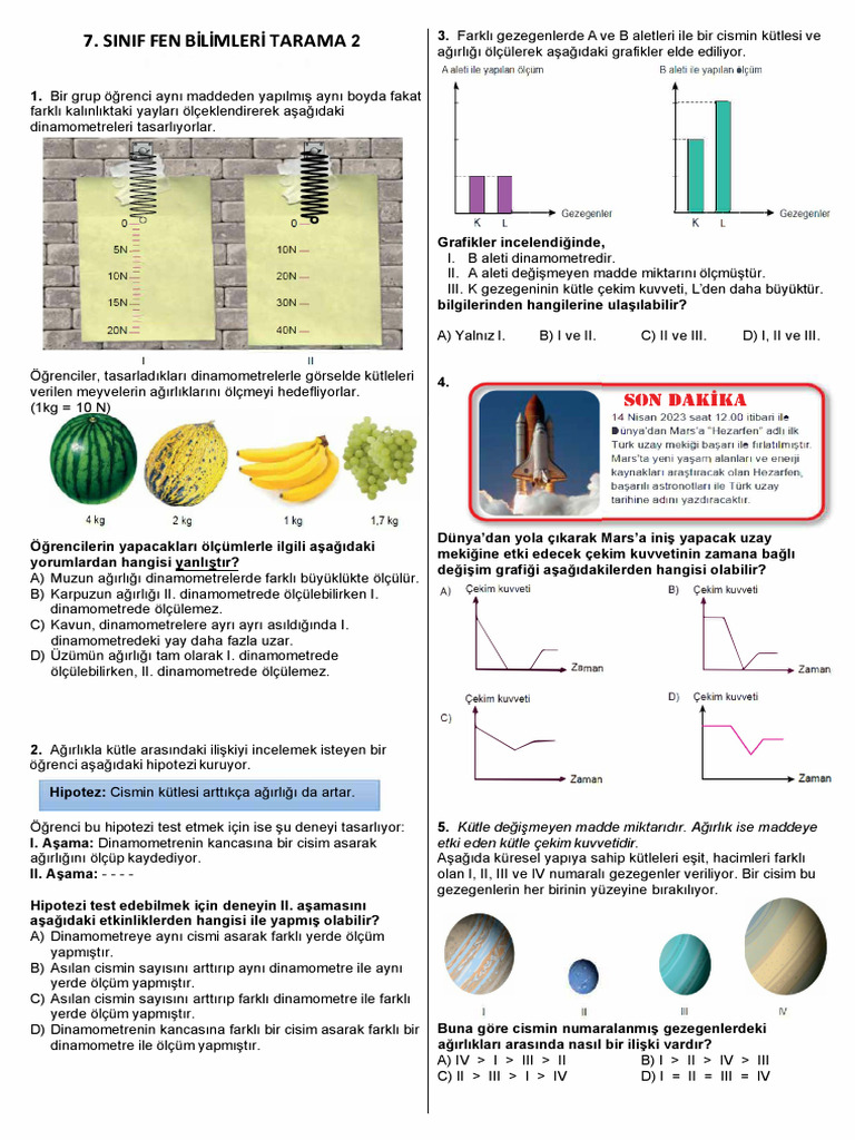 7. Sınıf Tarama 2 | PDF