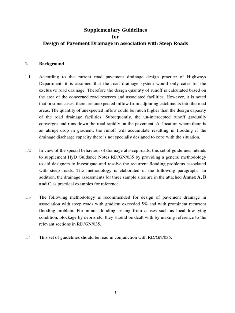 Guidelines for Steep Road Drainage Design | PDF | Drainage Basin ...