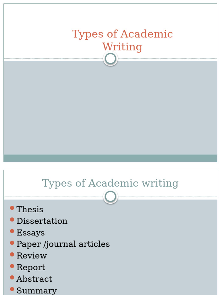 Types of Academic Writing Explained | PDF | Essays | Abstract (Summary)
