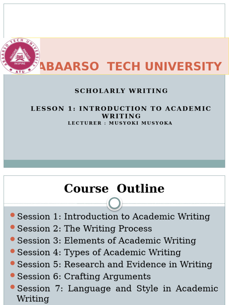 Lesson 1 Introduction To Academic Writing | PDF | Critical Thinking ...