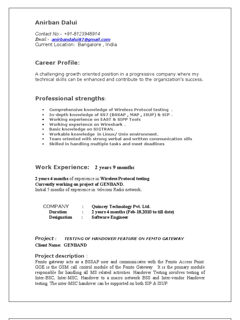 Anirban Dalui - Resume Updated | PDF | Session Initiation Protocol | Telecommunications