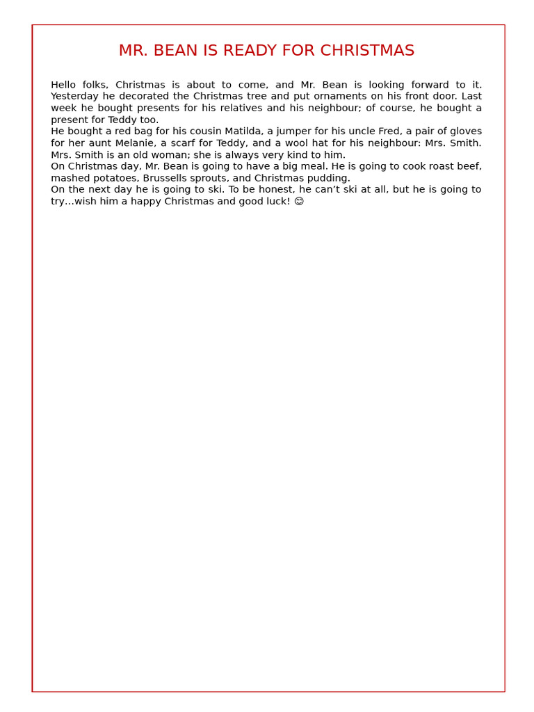 Reading MR Bean Is Ready For Christmas 166058 | PDF