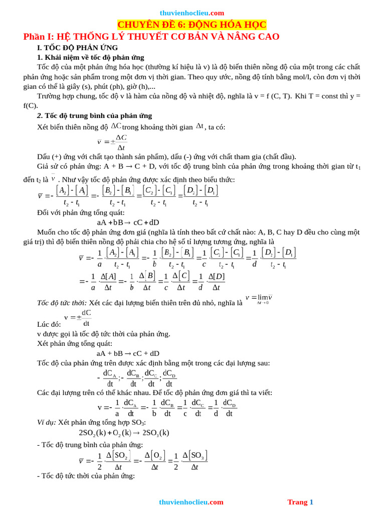 Thuvienhoclieu.com 6. Chuyen de 6. Dong Hoa Hoc | PDF