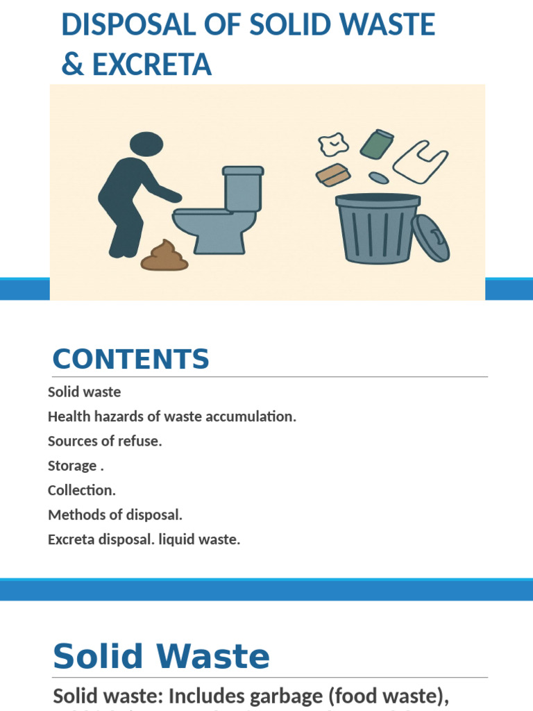 Solid Waste and Excreta Disposal Guide | PDF | Waste | Municipal Solid ...
