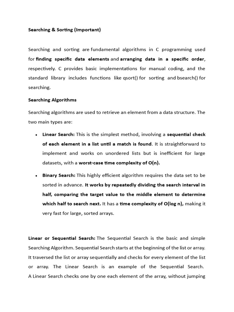 Unit 5 Searching Sorting DynamicMemory File Handling | PDF | Integer ...