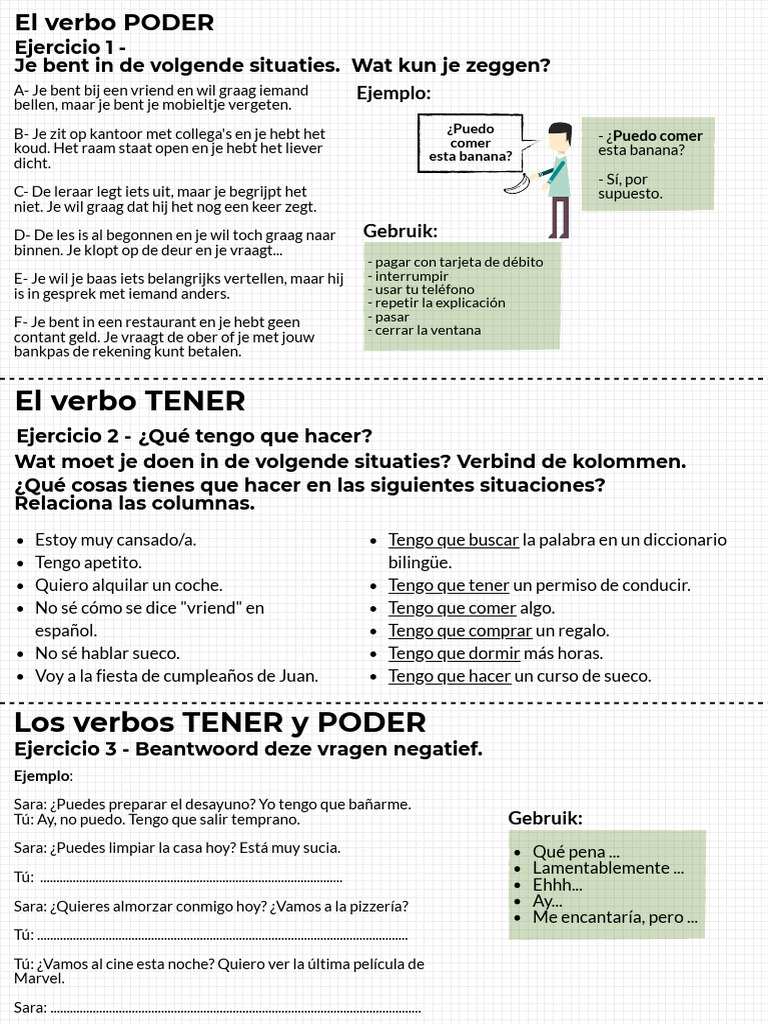 Poder - Mogen - Kunnen - Tener | PDF
