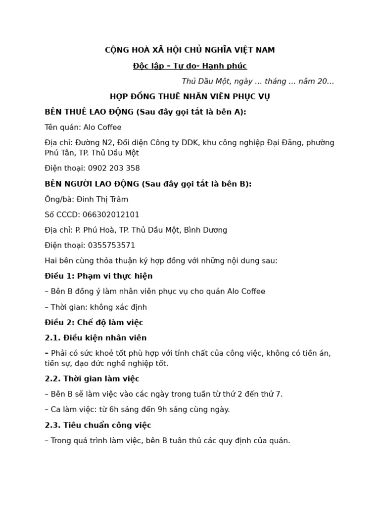 Hop Dong | PDF
