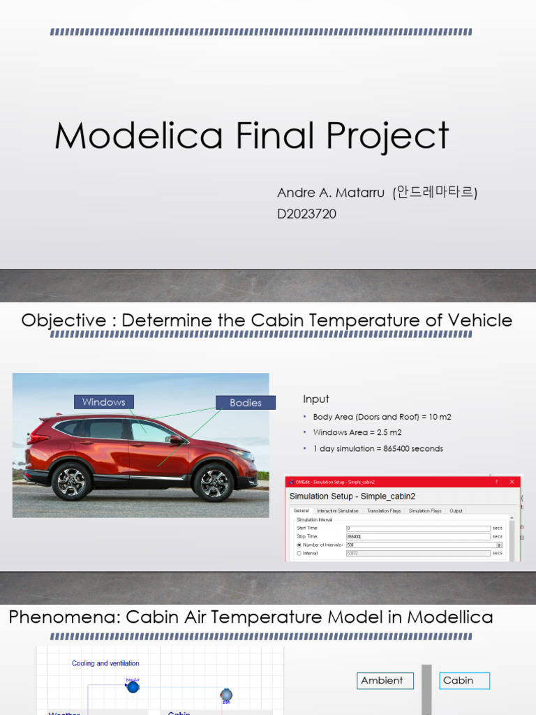 Modelica Model of The Cabin Temperature of Vehicle | PDF