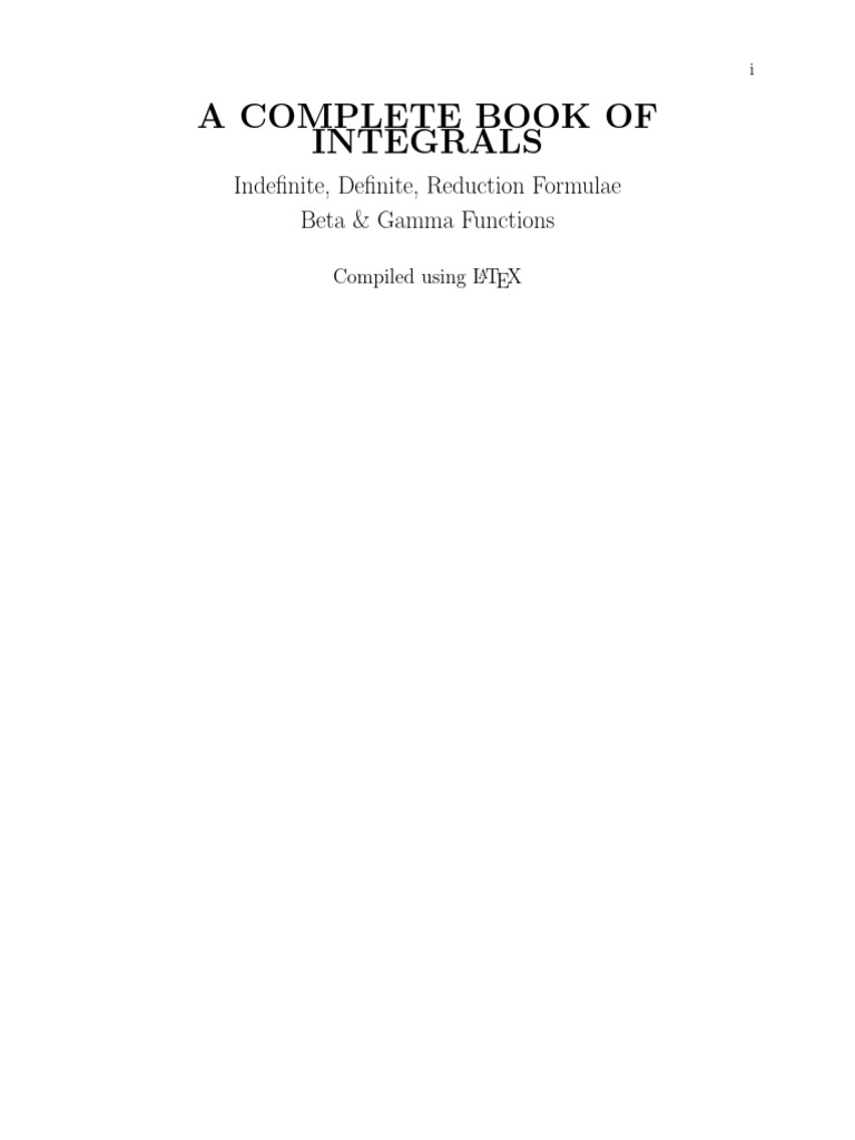 _Integrals_ SHORT NOTES | PDF | Trigonometric Functions | Integral
