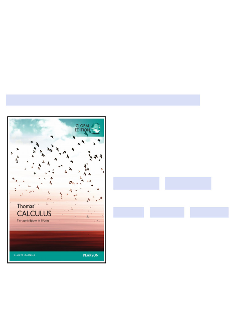 Thomas Calculus in SI Units 13th Global Edition George B. Thomas Jr ...