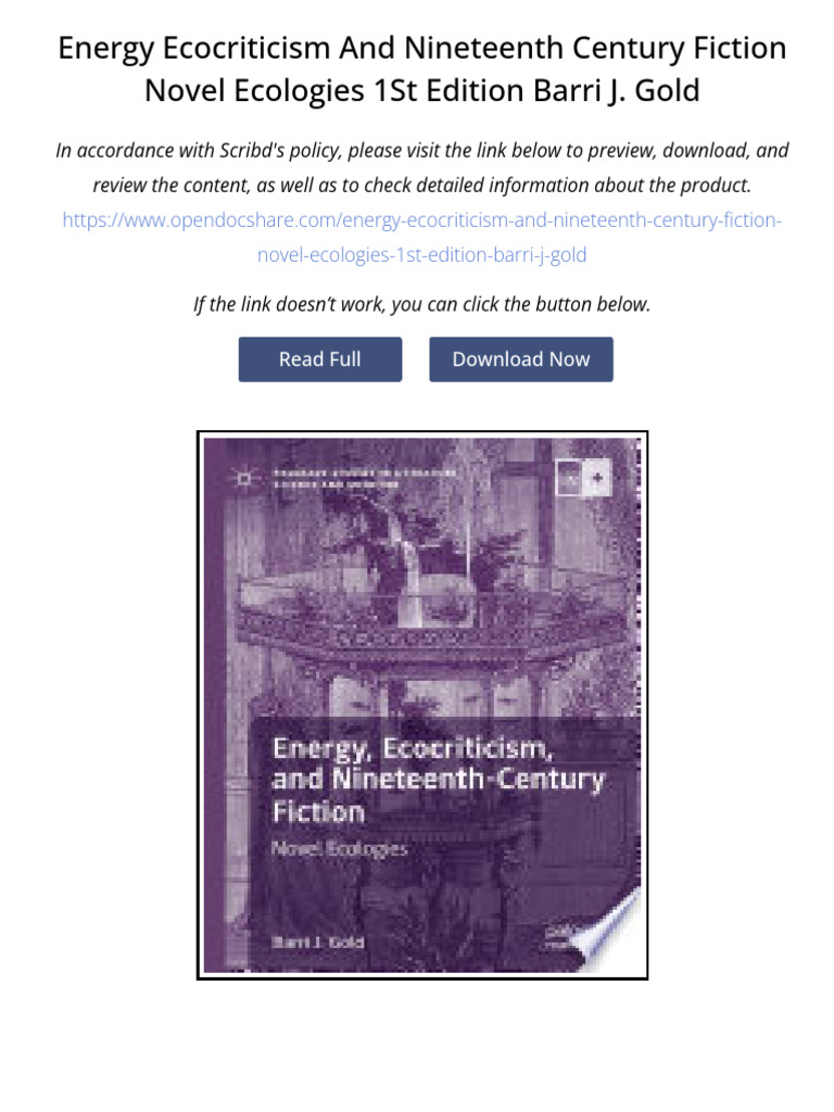 Energy Ecocriticism and Nineteenth Century Fiction Novel Ecologies 1st ...