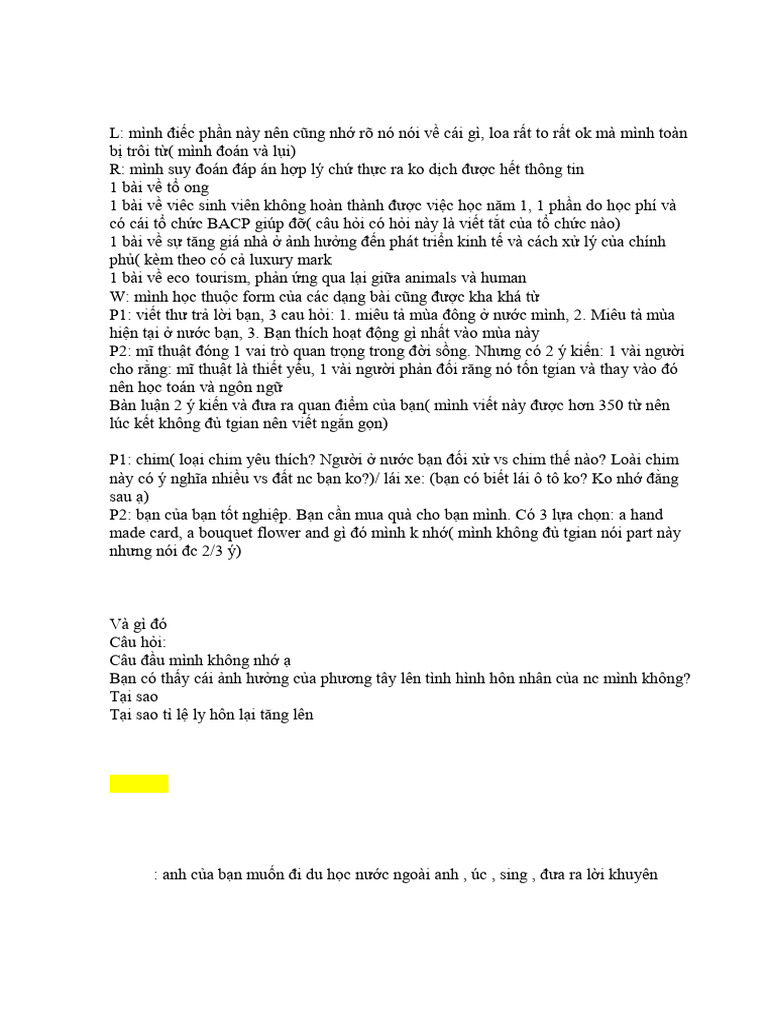 TỔNG HỢP ĐỀ THI THẬT VSTEP THEO CÁC THÁNG - ST | PDF