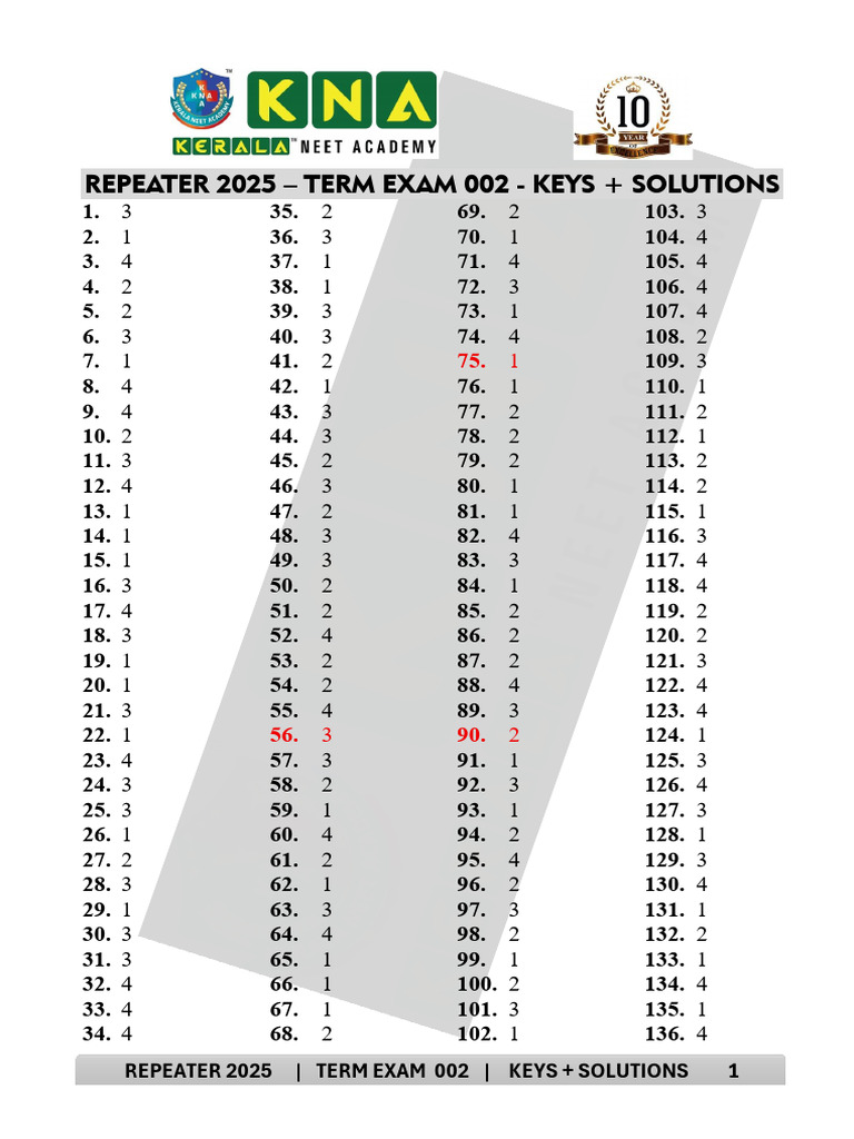 Repeater 2025 Term Exam 002 Keys+Sol | PDF | Aldehyde | Ketone