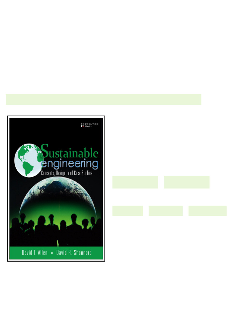 Solution Manual for Sustainable Engineering: Concepts, Design and Case ...