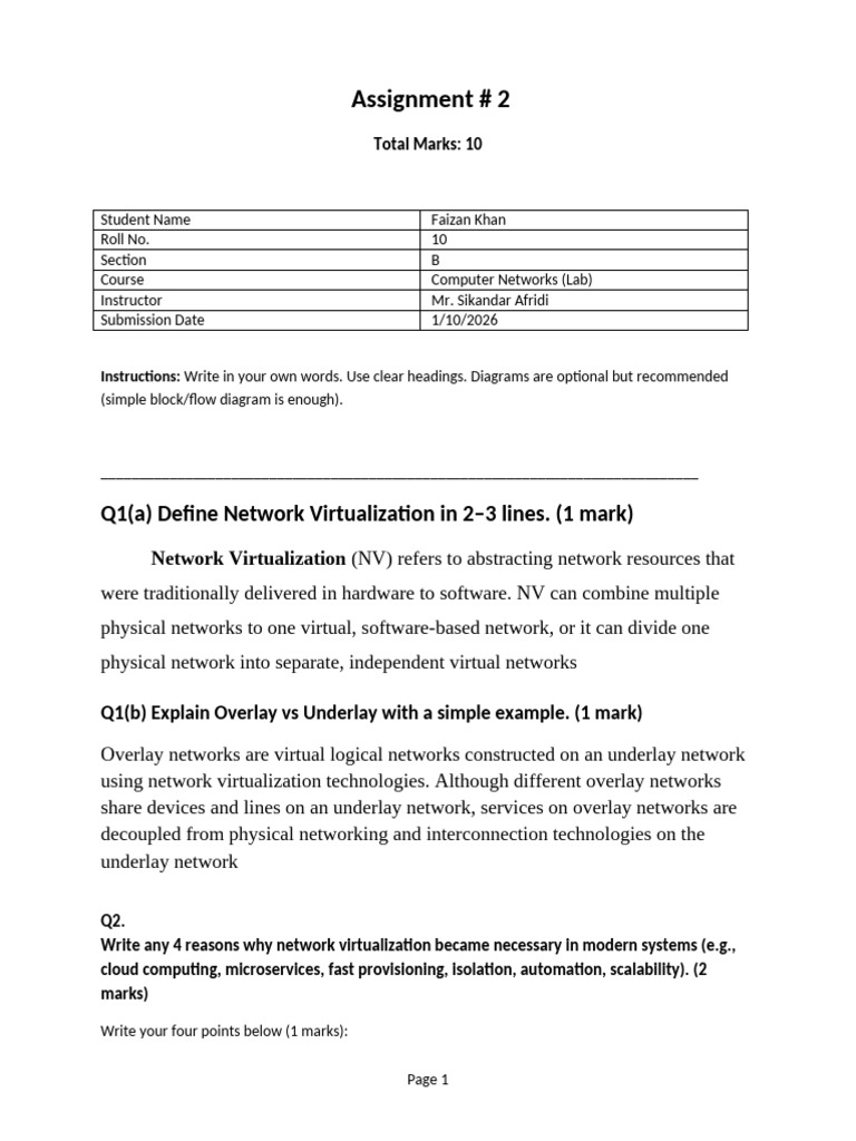 Assignment 2 1 | PDF | Computer Network | Virtualization