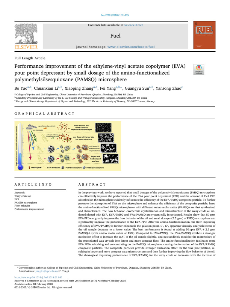 Performance improvement of the ethylene-vinyl acetate copolymer (EVA ...
