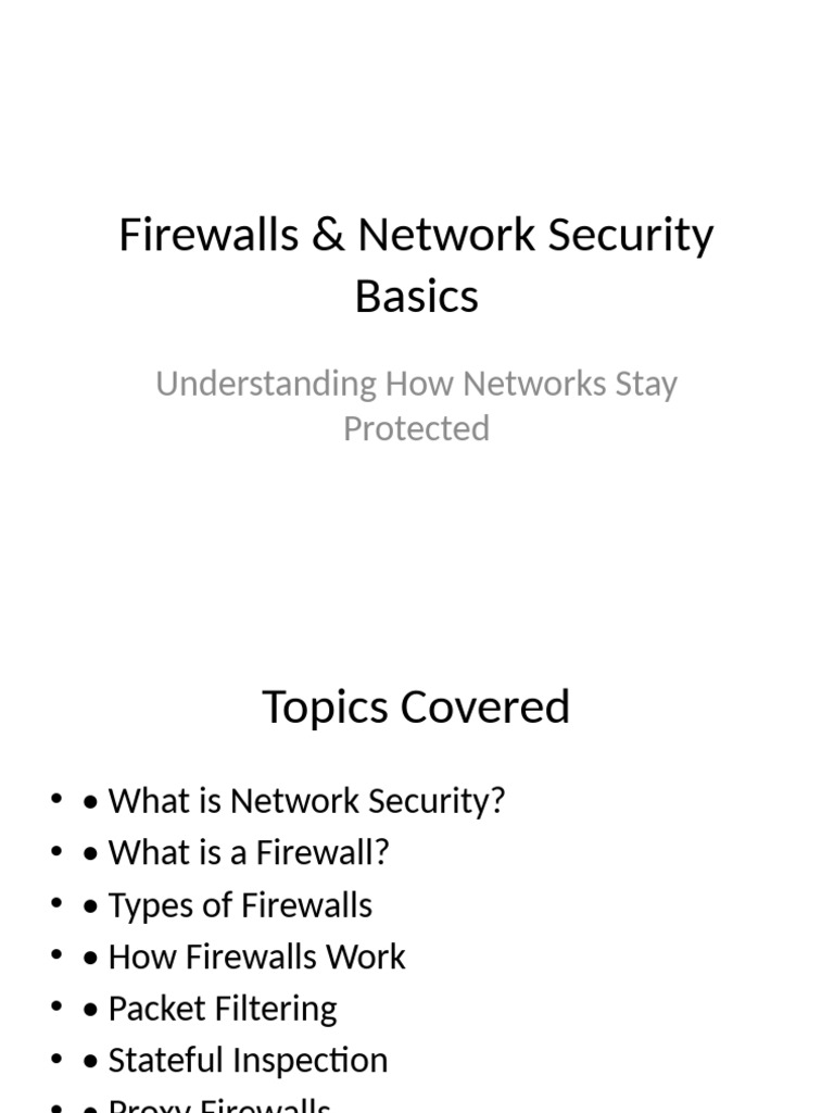 Firewalls and Network Security Basics | PDF