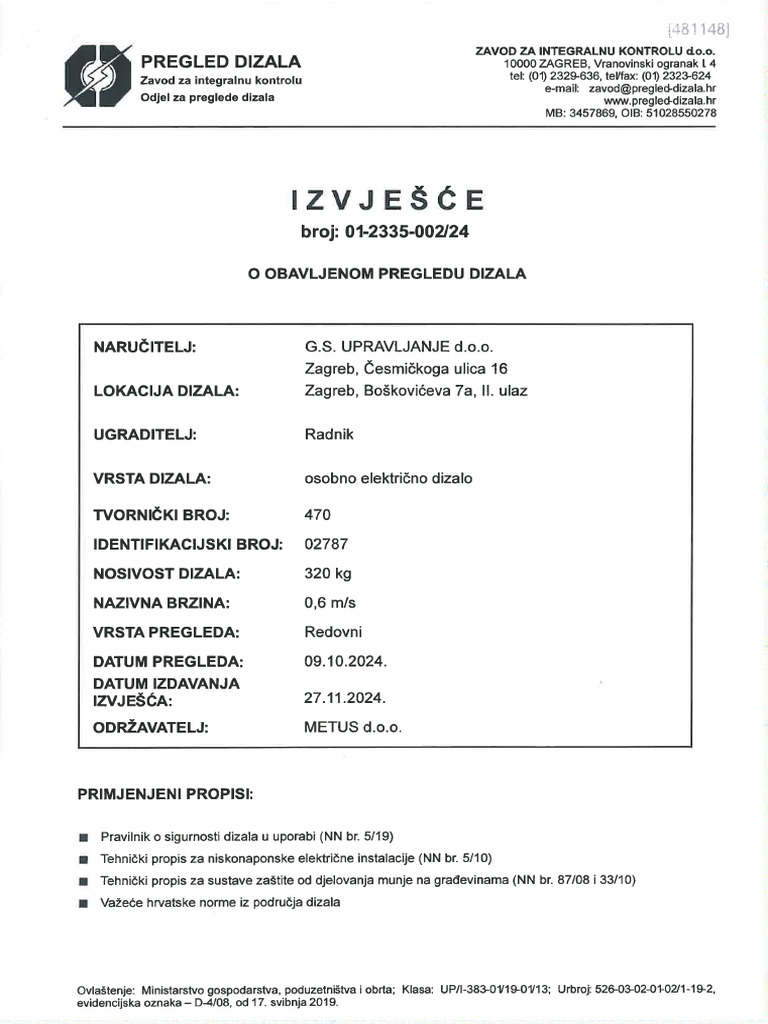 Izvješće - Boškovićeva 7A - II. Ulaz | PDF
