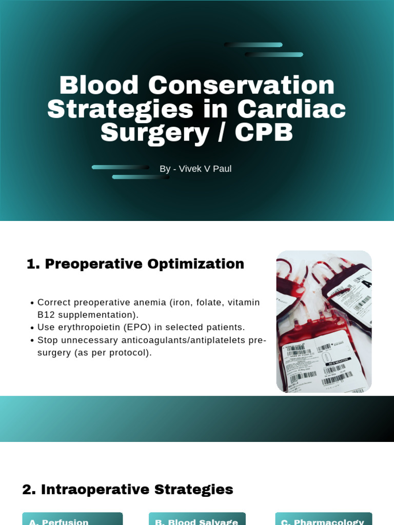 Blood Conservation Strategies on CPB in Cardiac Surgery | PDF
