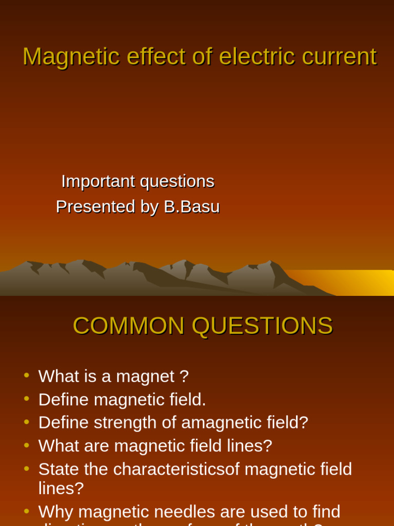 Magnetic Effect of Electric Current X | PDF | Electric Motor ...
