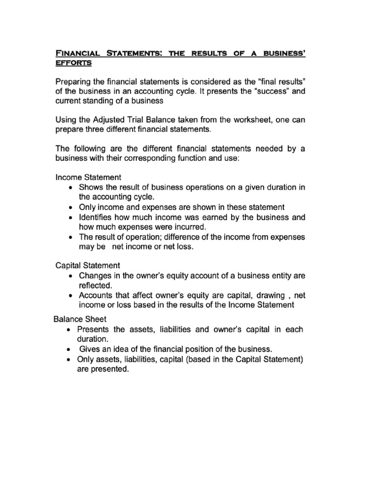 Financial Statements | PDF