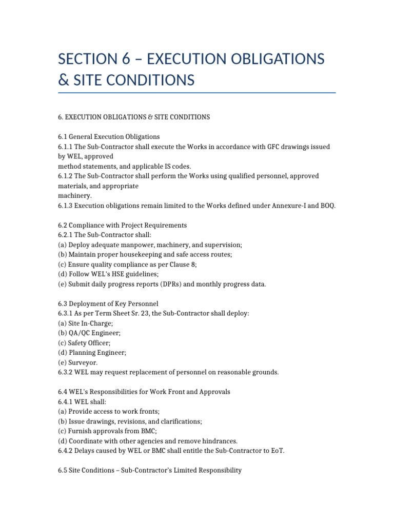 Sub-Contractor Execution Obligations Guide | PDF | Regulatory Compliance