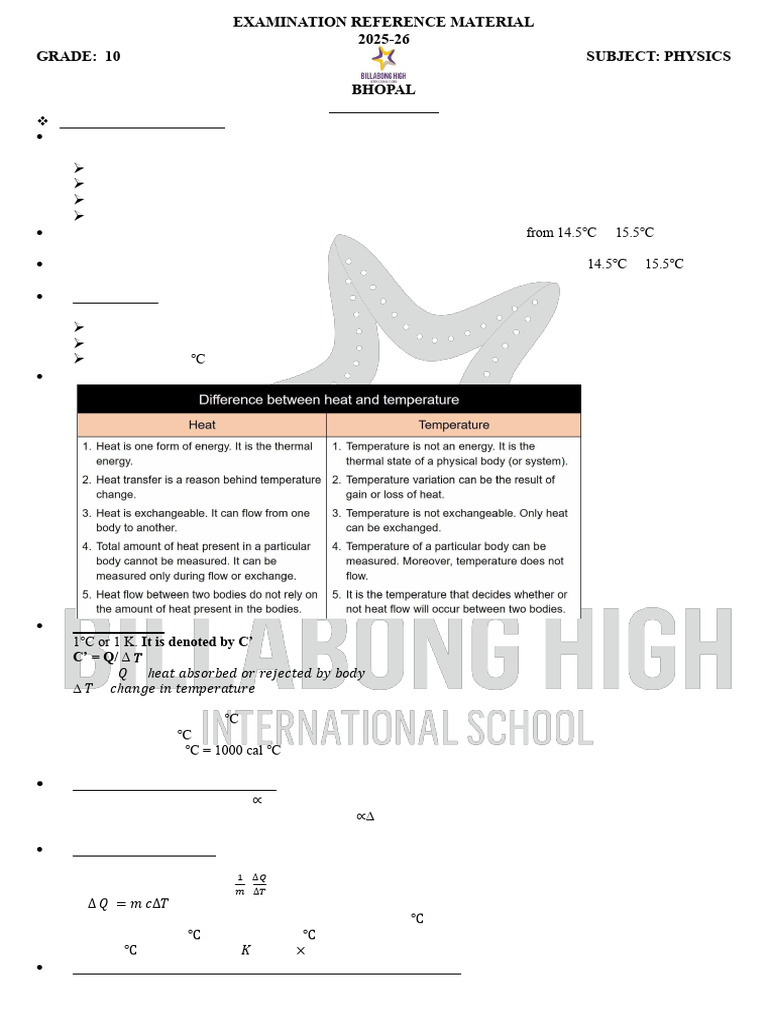 Grade 10 Erm Physics March Calorimetry Radioactivity 2025 26 | PDF ...