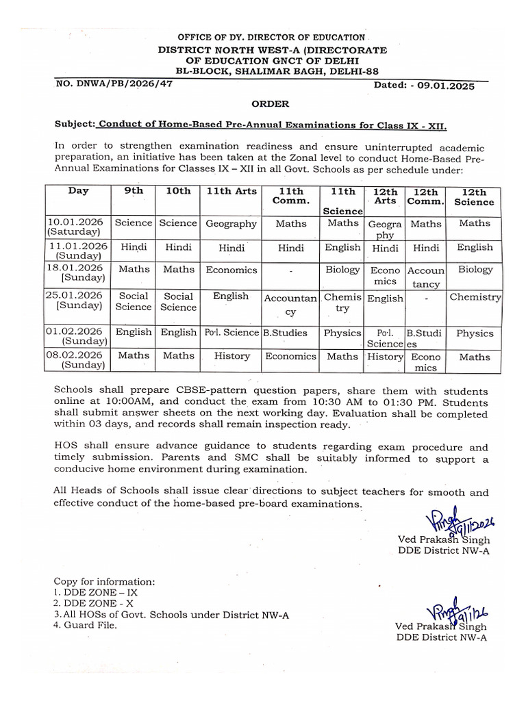 Office Order Reg. Conduct of Home Based Pre Annual Examination for ...