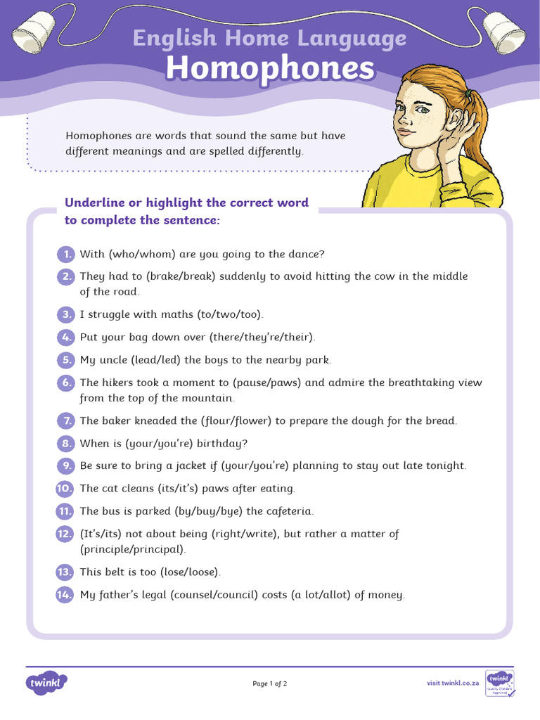 Homophones Activity and Answers Guide | PDF | Chess Theory | Chess