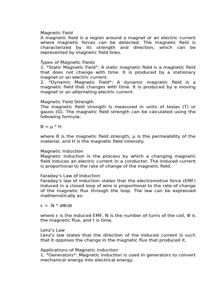 Understanding Magnetic Fields and Induction | PDF | Electromagnetic ...
