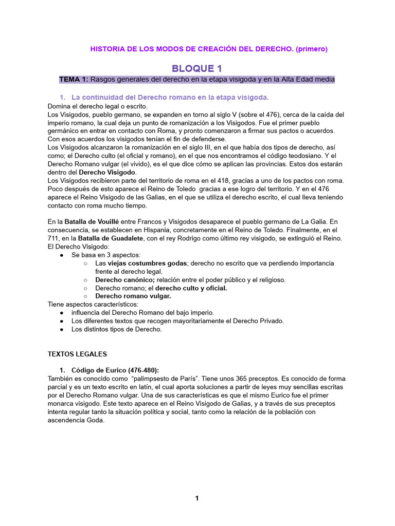 Derecho Visigodo en la Alta Edad Media | PDF | Ley romana