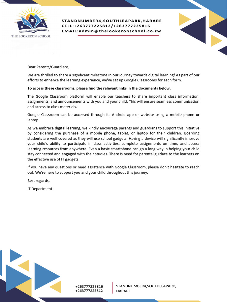 Google Classroom Platform Notice | PDF