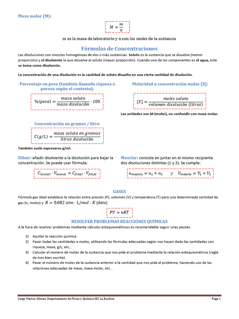 Formula Rio | PDF | Concentración | Química