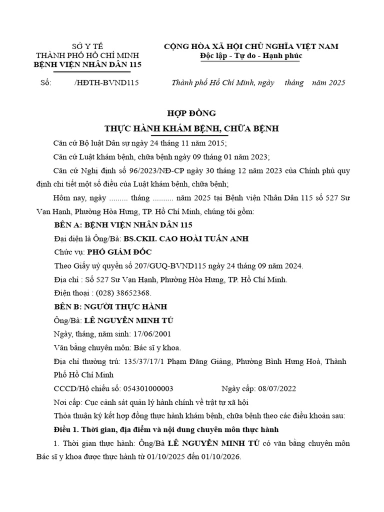 Bác Sĩ y Khoa-Khoa Tim Mạch Tổng Quát-LÊ NGUYỄN MINH TÚ | PDF